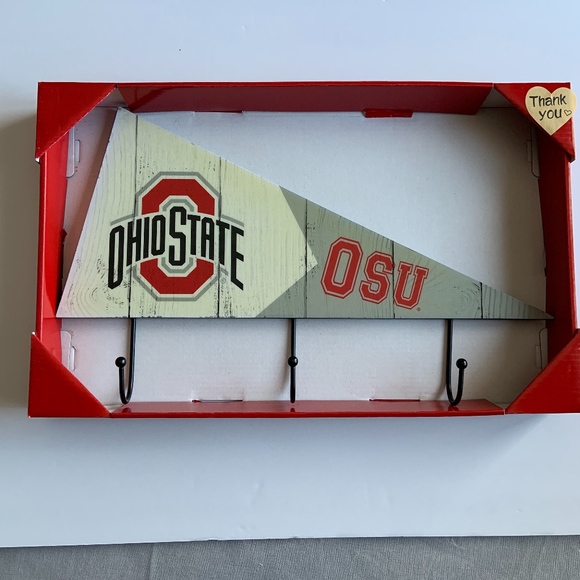 NCAA | Wall Decor | Ohio State Buckeyes Pennant Plaque With Hooks ...